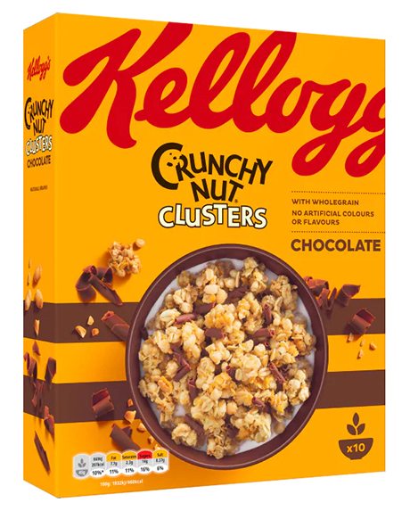 KELLOGGS CRUNCHY NUT CLUSTERS CHOC CURLS – Ta' Ganza