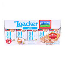 LOACKER WAFER 5X45GR CACAO&MILK – Ta' Ganza