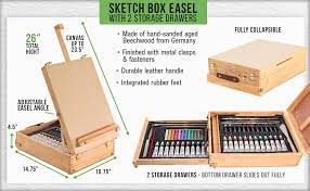 215PC SUPER GIANT 3SECTION ART SET W/EASEL CARRY BOX – Ta' Ganza
